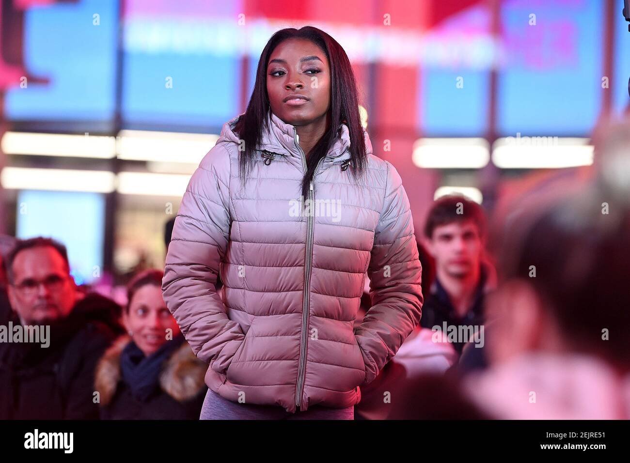 Olympic gold medalist Simone Biles attends the skincare brand SK-II # ...