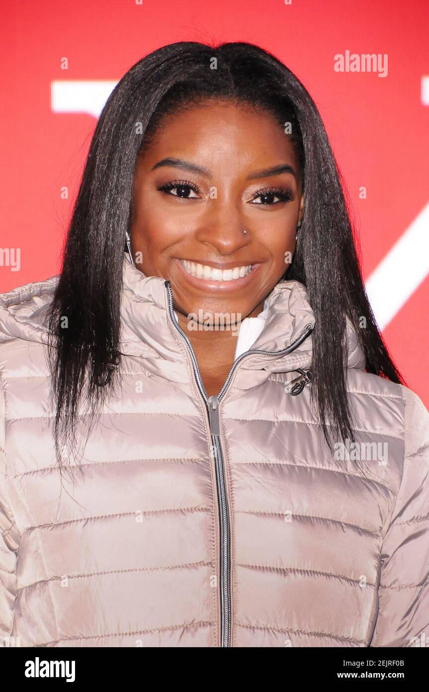 Olympic gymnast Simone Biles takes over Times Square to promote her ...