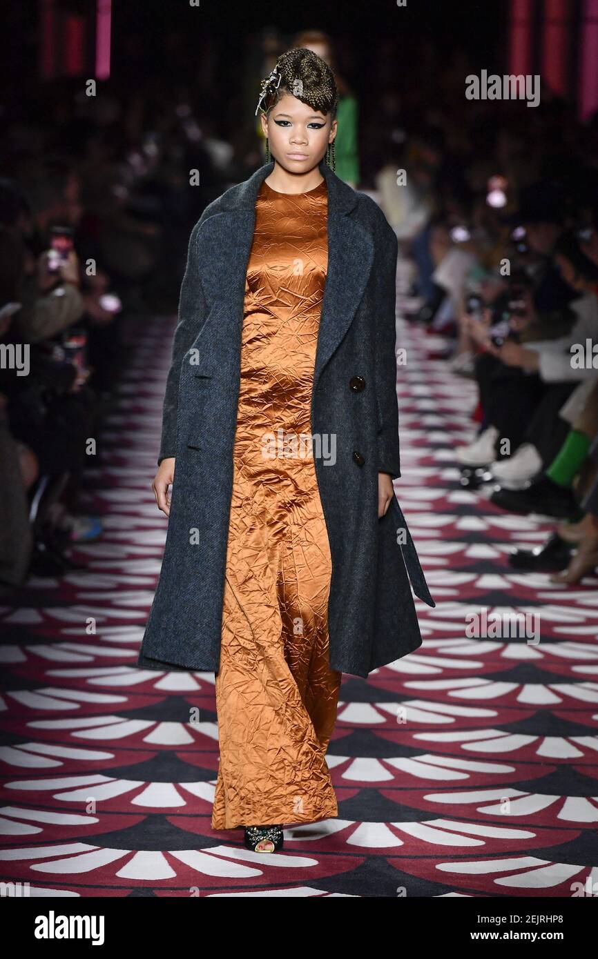 Actress Storm Reid walks on the runway at the Miu Miu fashion show ...
