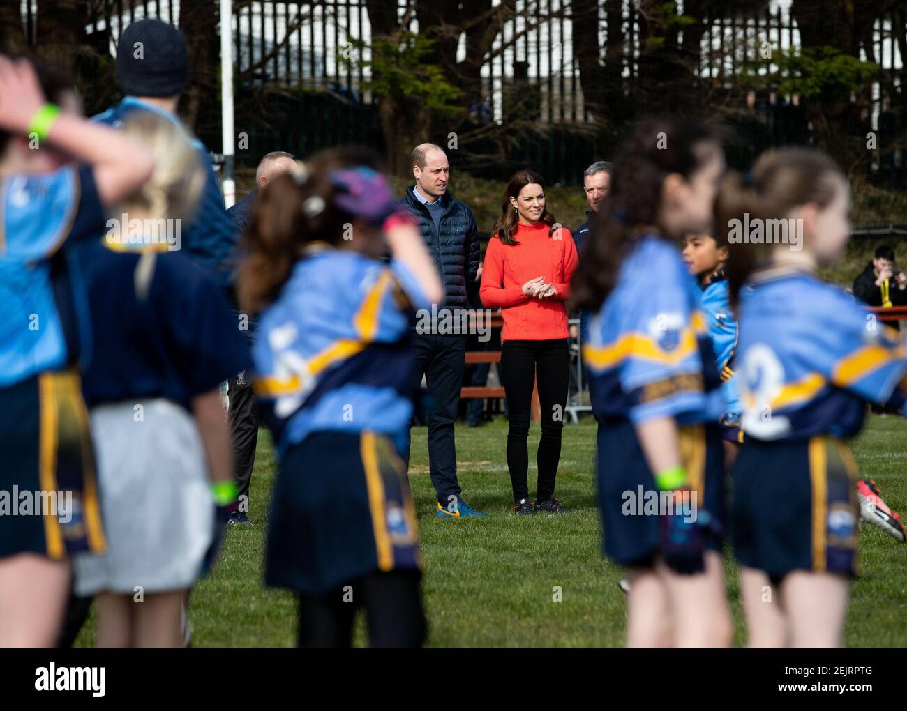 Prince William and Catherine, Duke of Cambridge during a visit to a GAA ...