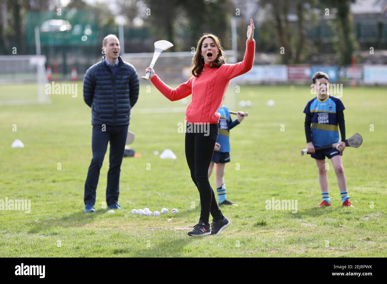 Prince William and Catherine, Duke of Cambridge during a visit to a GAA ...