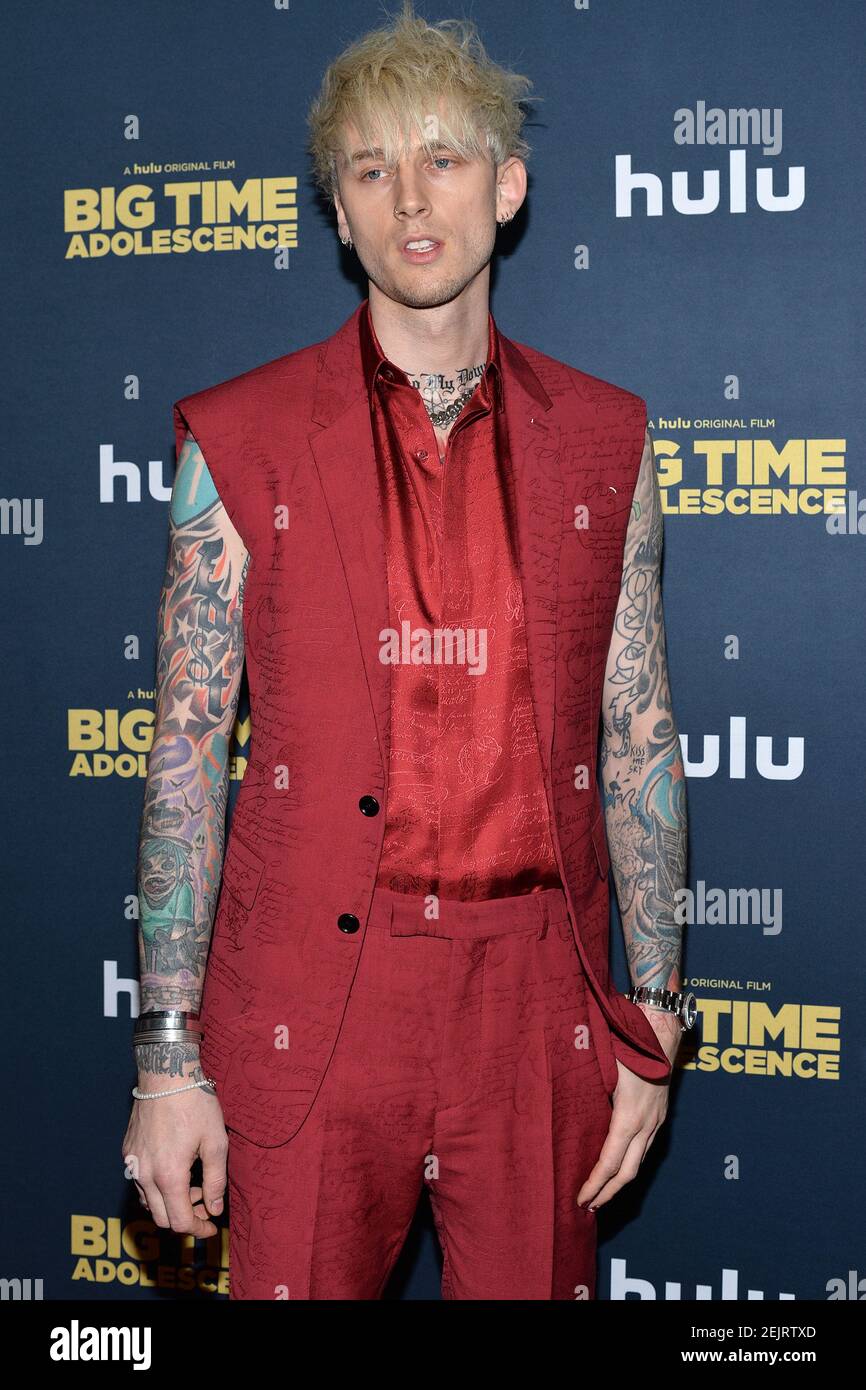 Rapper Machine Gun Kelly (Colson Baker) attends the premiere of Hulu's ...
