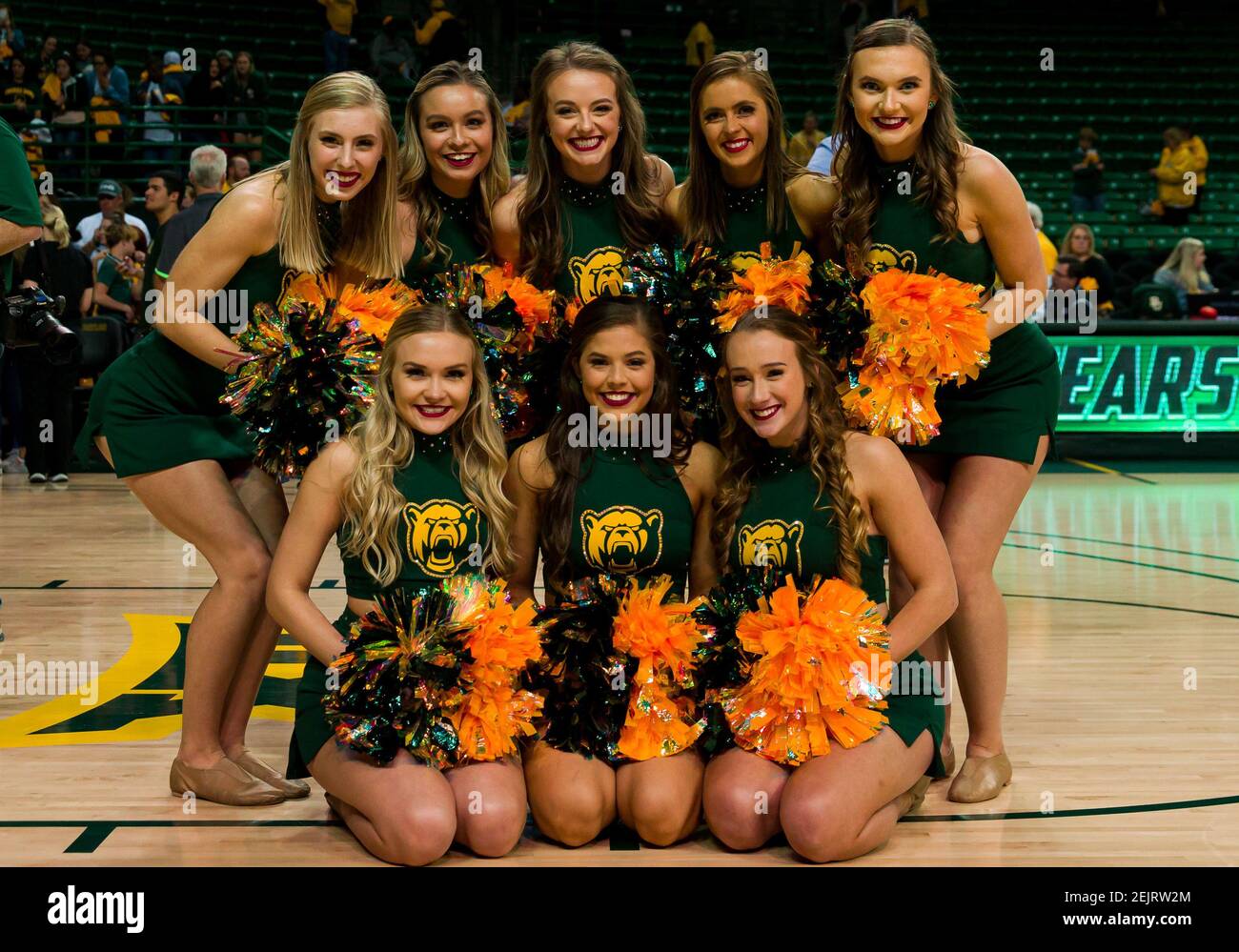 March 5 2020: Baylor Lady Bears song leaders pose for a photo after the ...