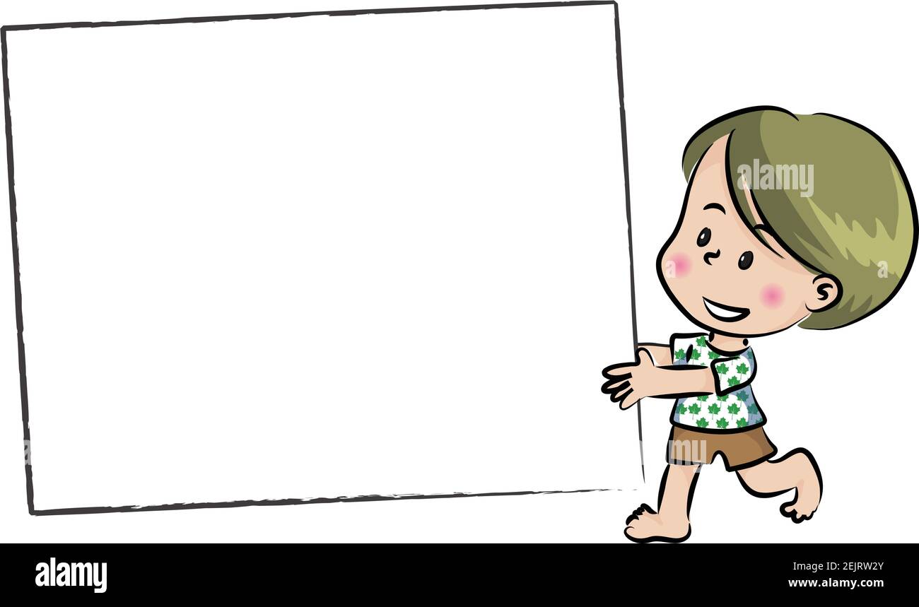vector cartoon boy hold card Stock Vector Image & Art - Alamy