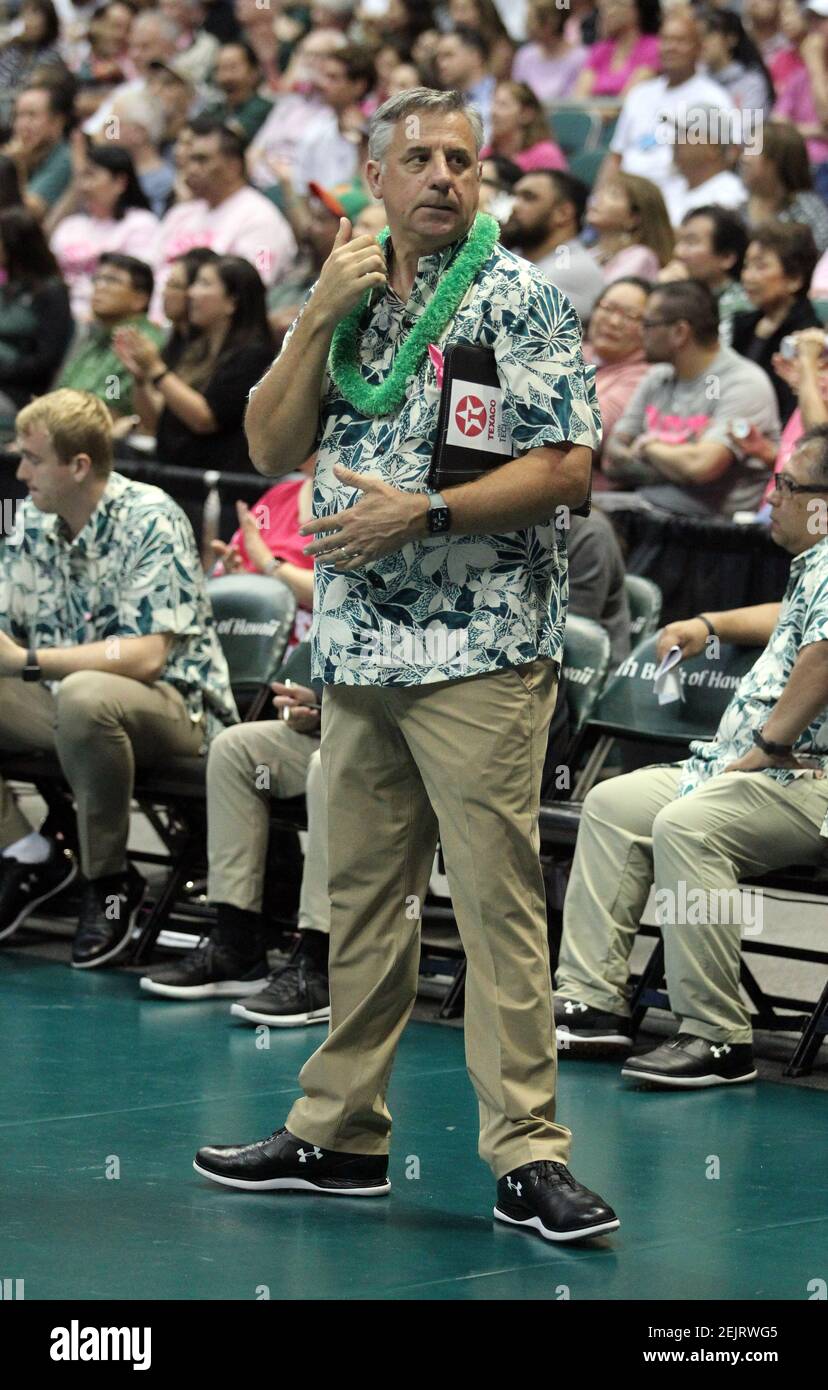 March 5, 2020 - Hawaii Rainbow Warriors head coach Charlie Wade during ...