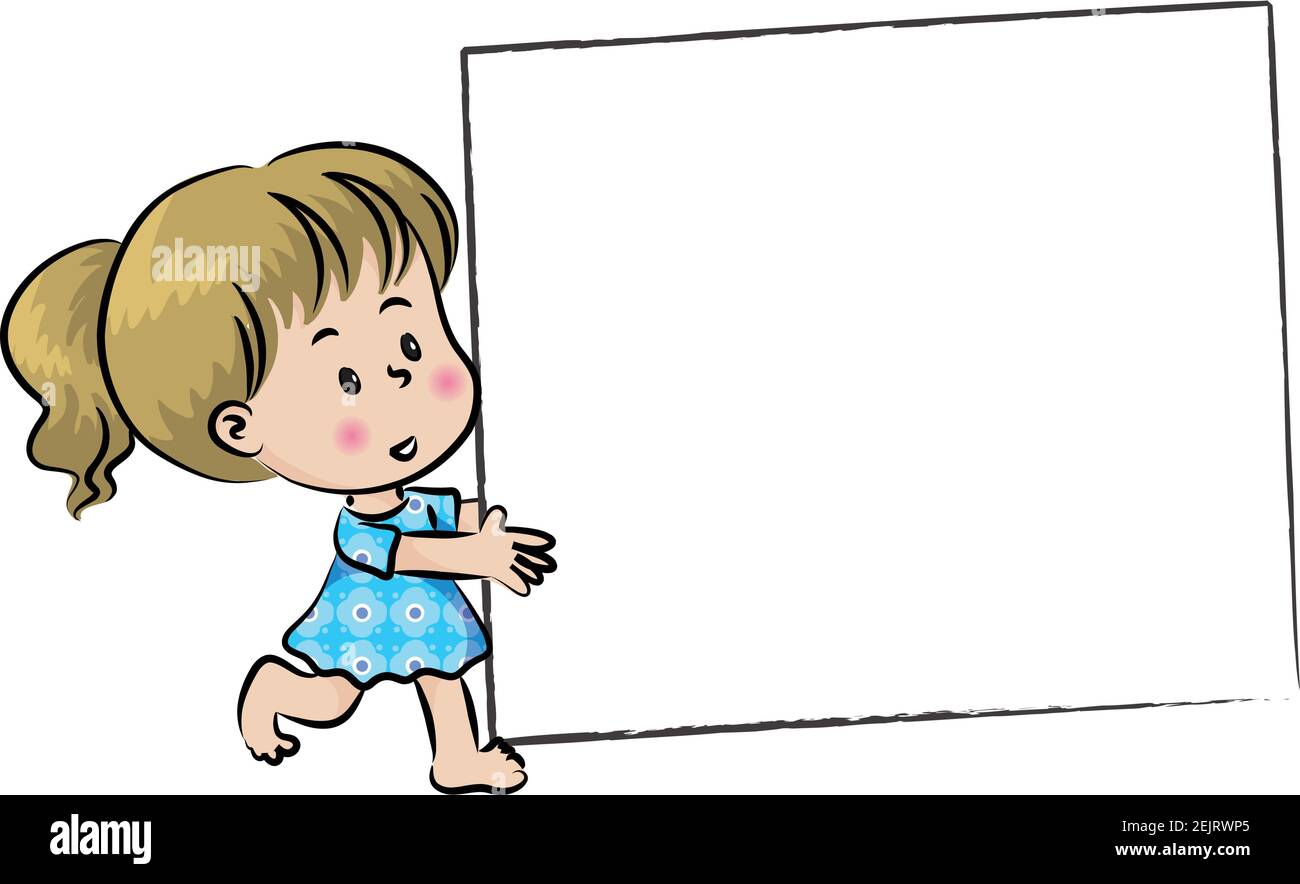 vector cartoon boy hold card border frame background Stock Vector Image ...