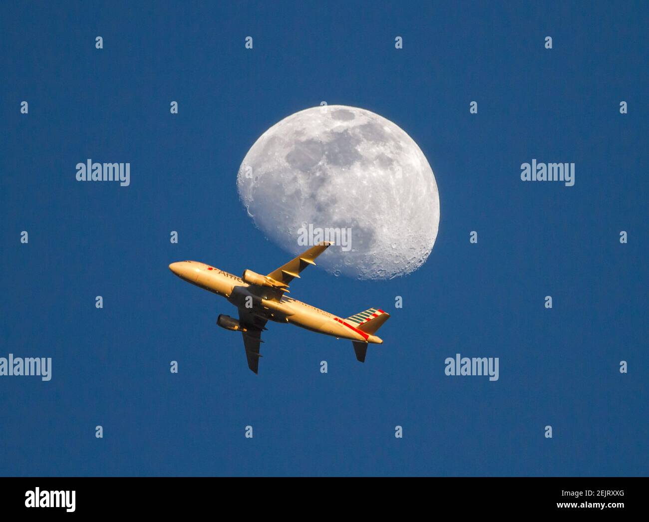 Moon with aircraft hi-res stock photography and images - Alamy