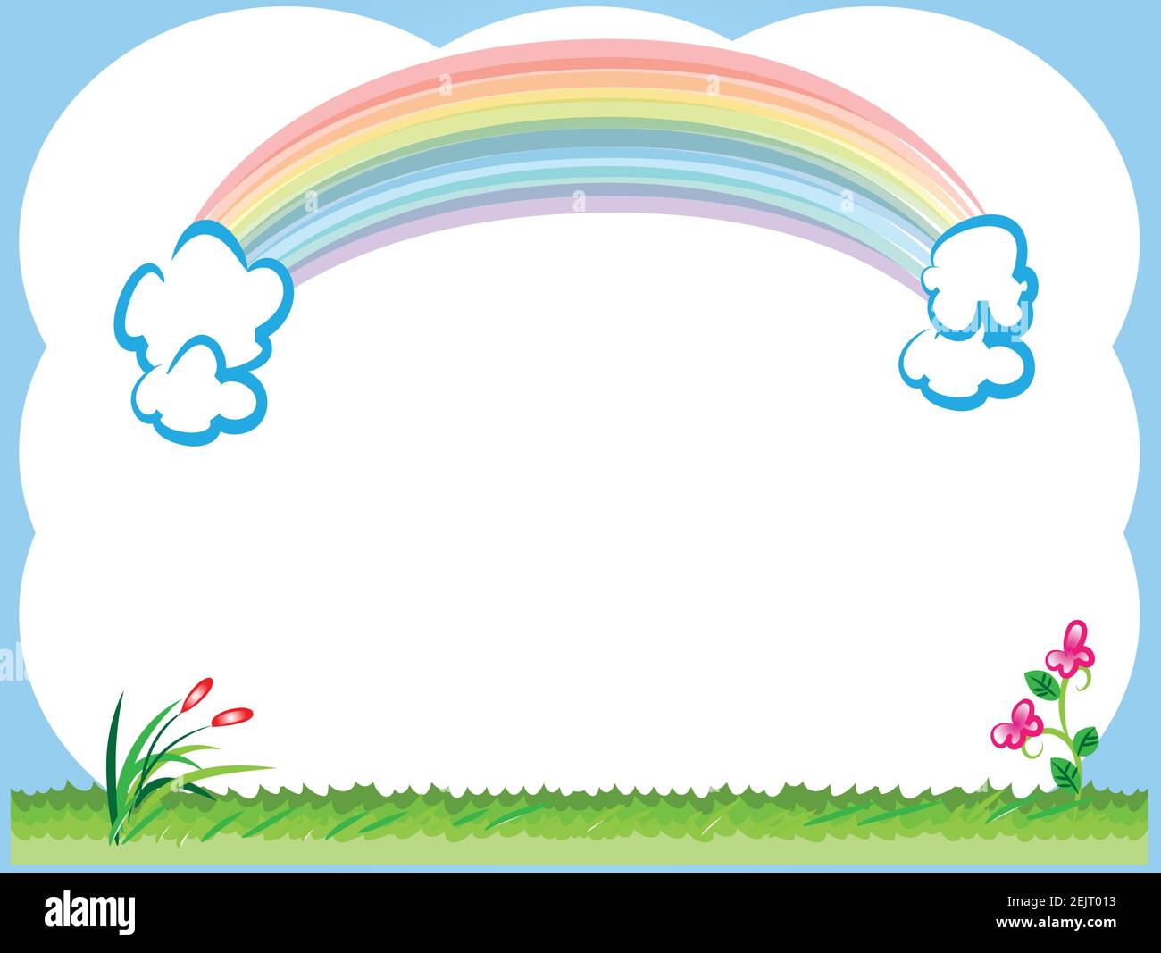 vector rainbow and flowers background design Stock Vector Image & Art ...