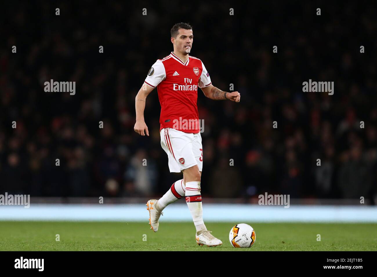 Granit Xhaka of Arsenal in action during the UEFA Europa League round ...