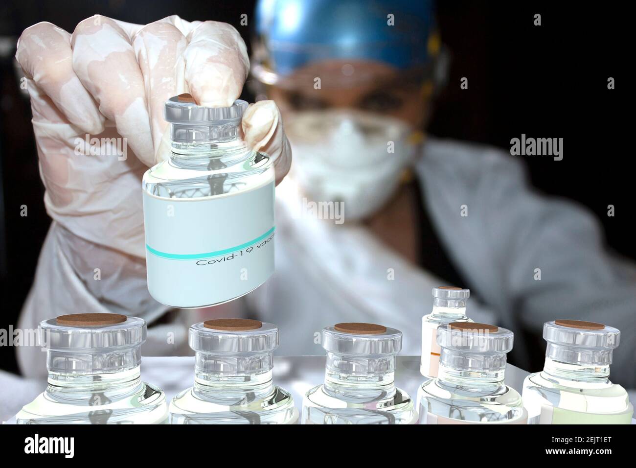 Hand holding vial of covid 19 vaccine to apply in Mexico Stock Photo ...