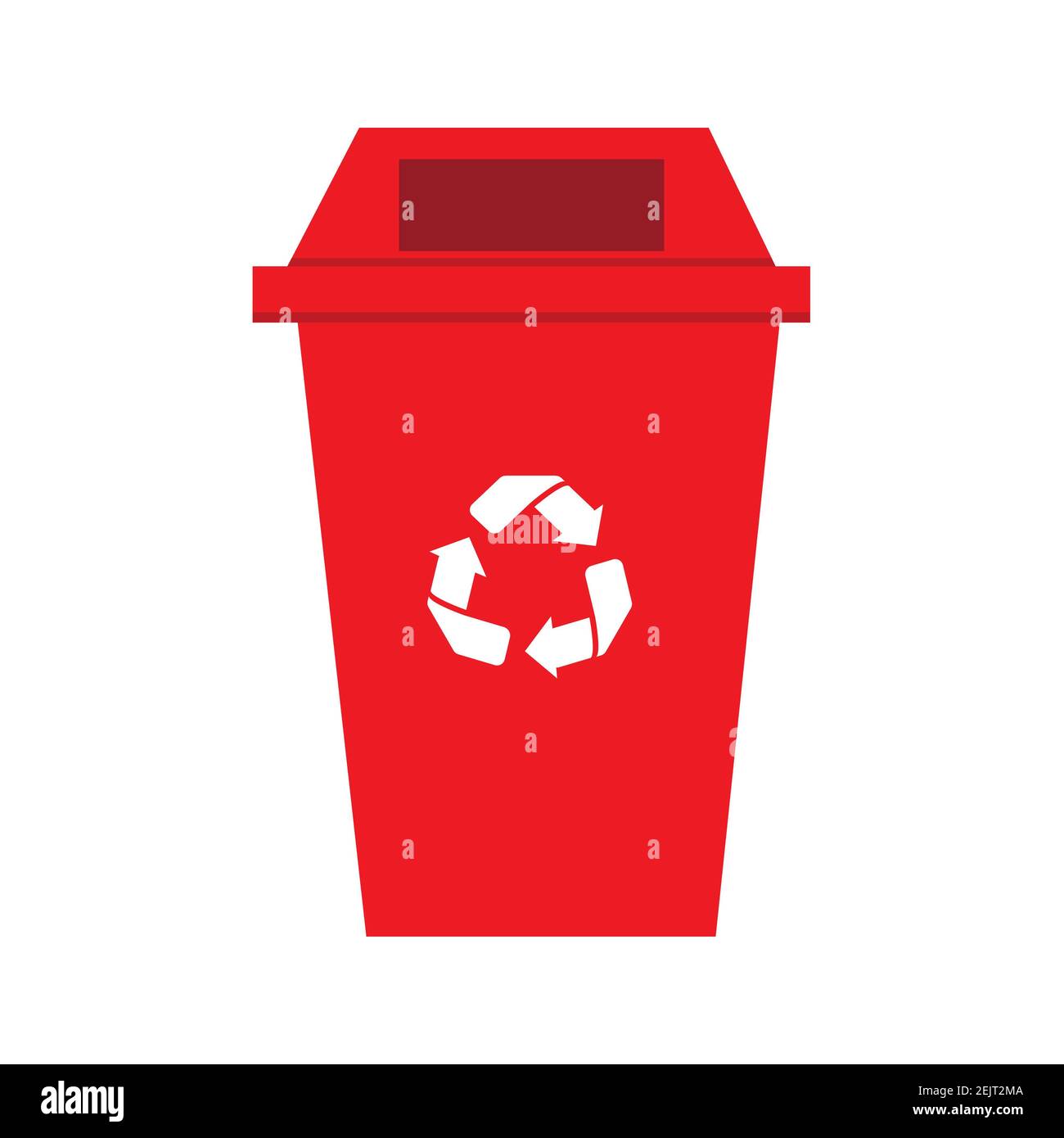 Plastic trash Recycle red bin isolated white backfround vector Stock ...
