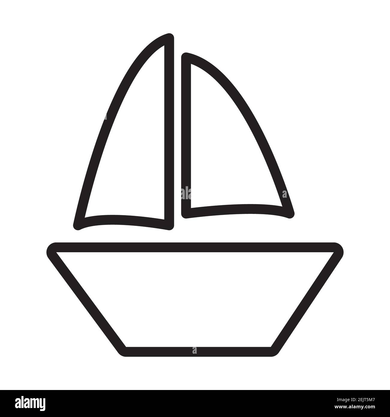 Sailing boat vector icon. Symbols on white background Stock Photo - Alamy