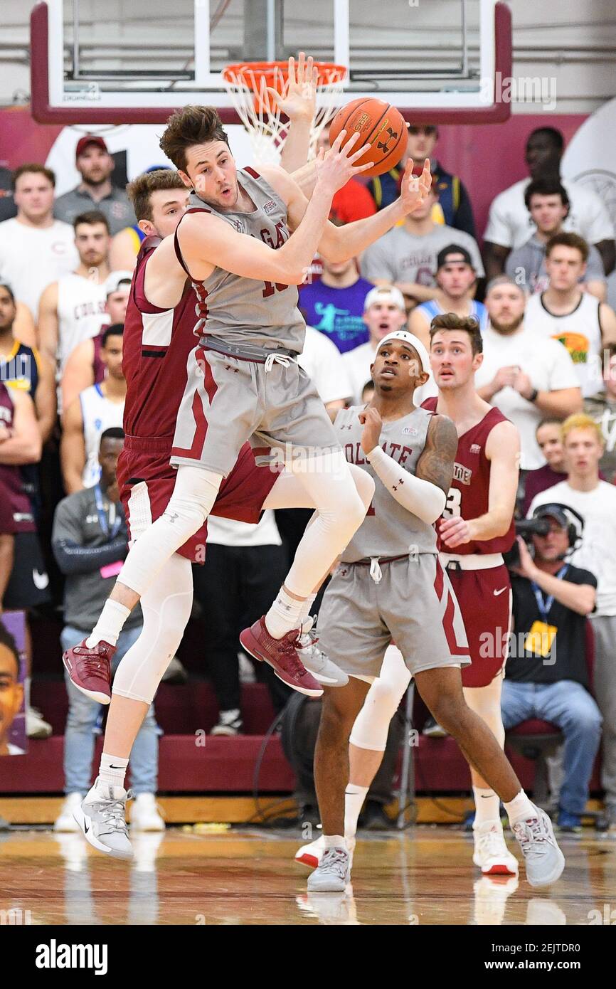 March 8, 2020: Colgate Raiders guard Jack Ferguson (13) reaches for a ...