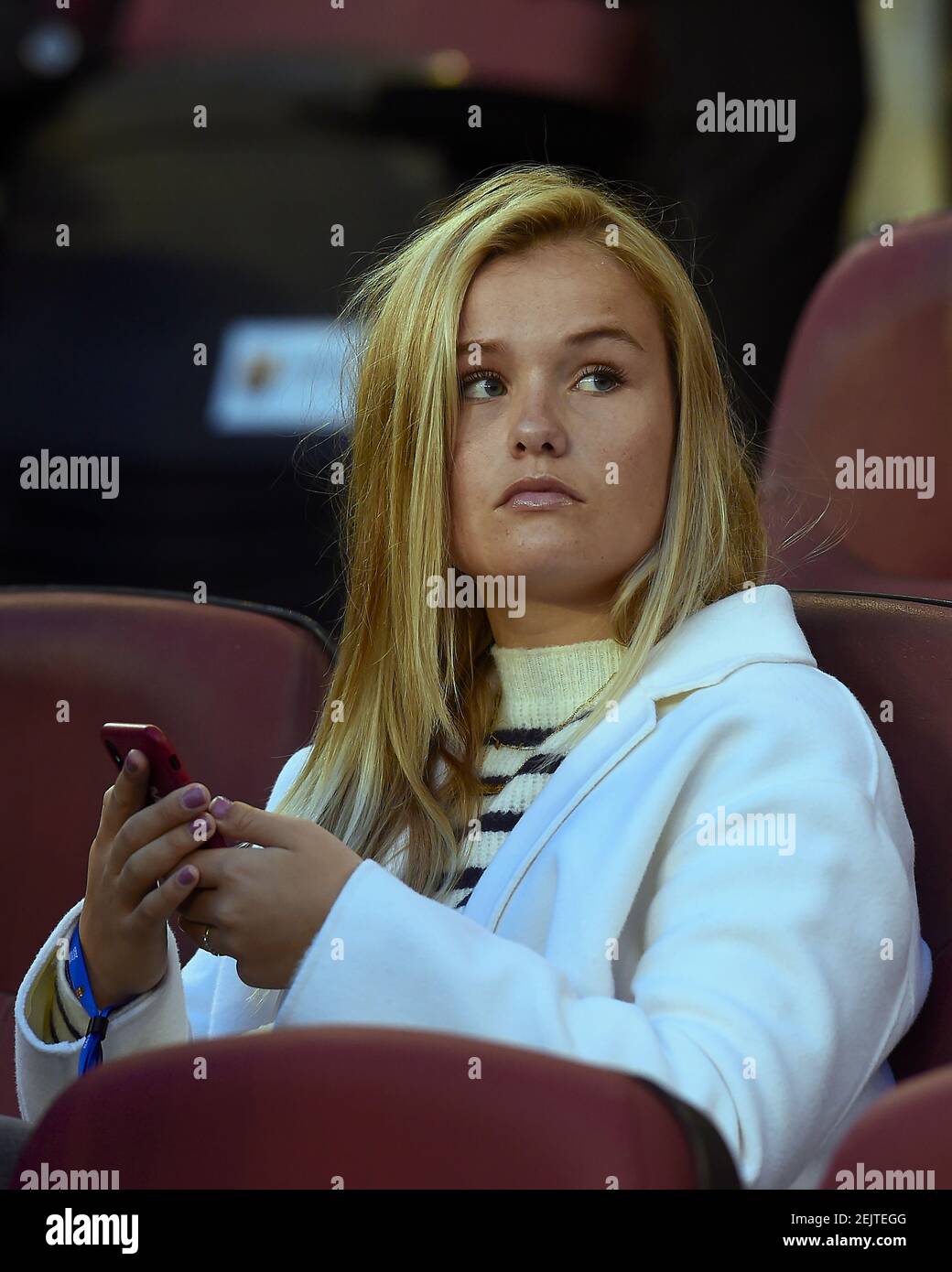 Frenkie de Jong girlfriend Mikky Kiemeney during the La Liga match ...
