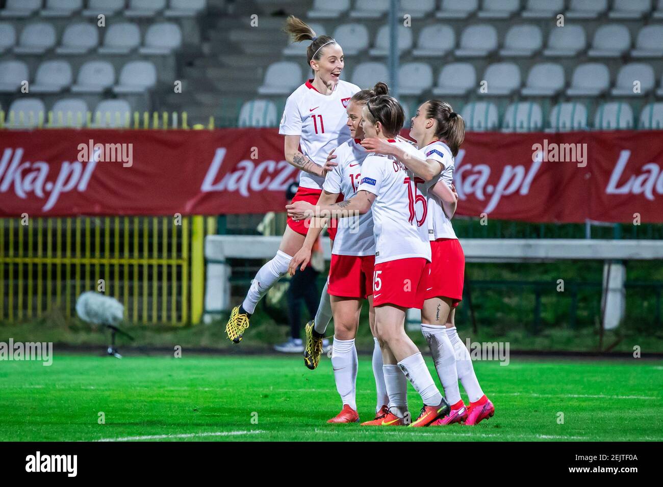 Poland women's national football team celebrate a goal during the UEFA ...