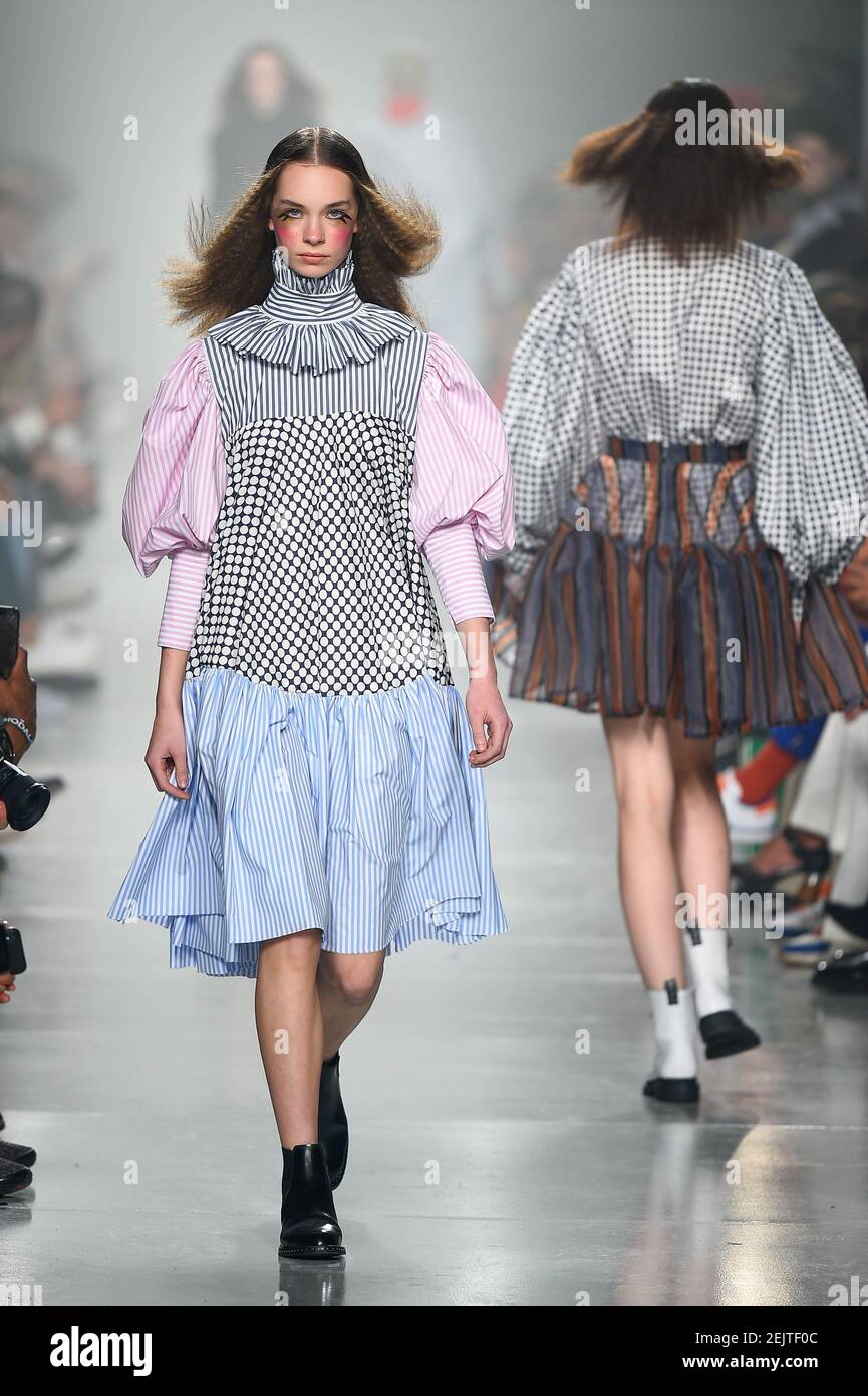 Models showcase Dino Alves collection at ModaLisboa Awake during the ...