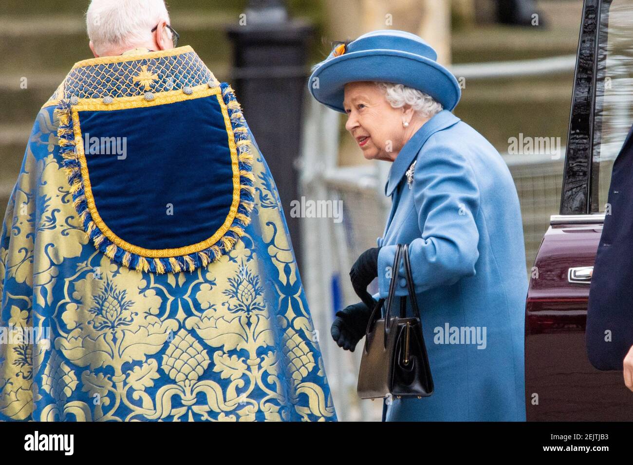 Queen elizabeth ii attending the commonwealth service at westminster ...