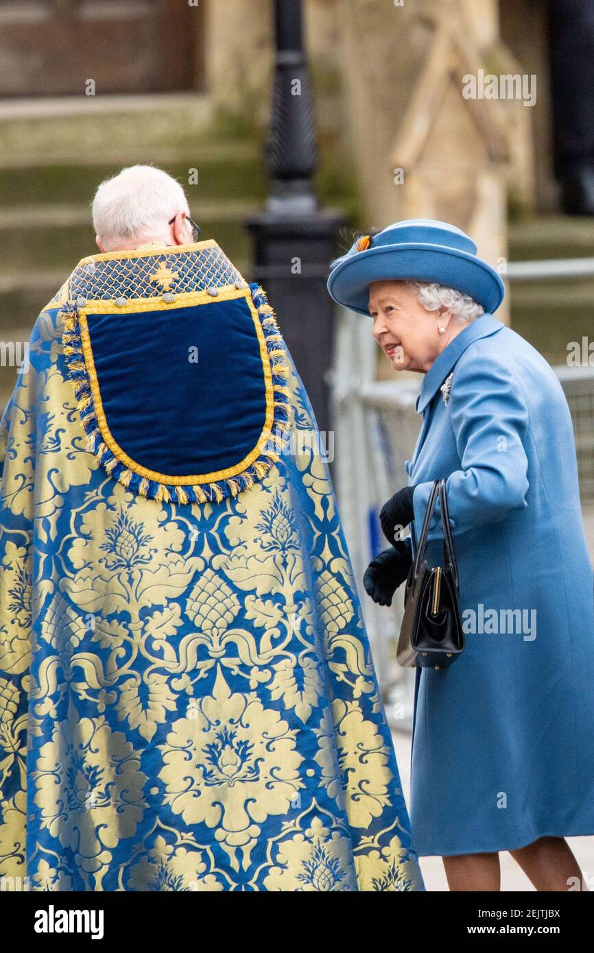 Queen Elizabeth II attending the annual Commonwealth Day Service at ...