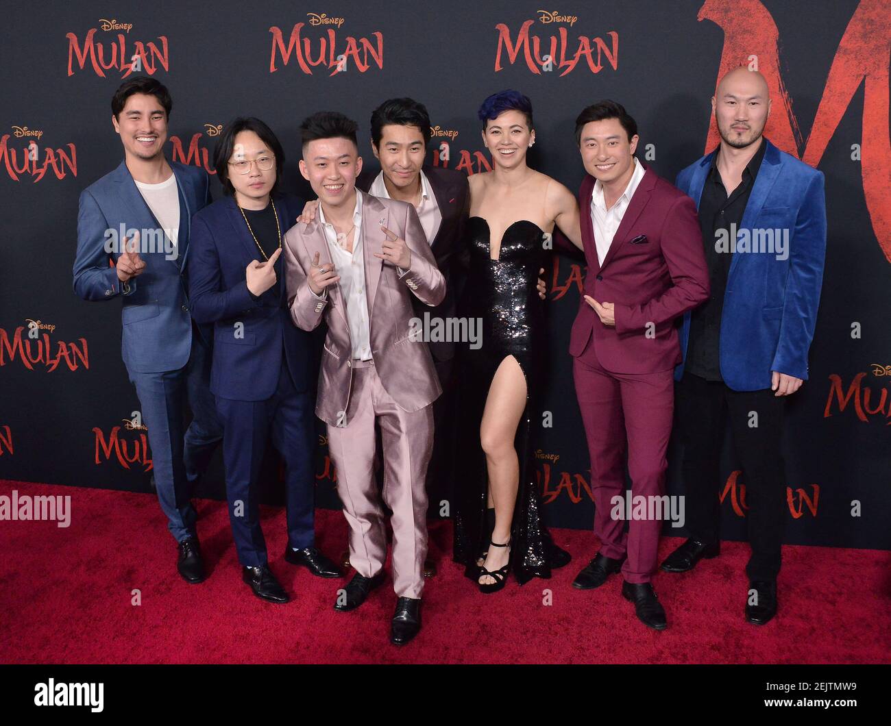 (L-R) Remy Hii, Jimmy O. Yang, Rich Brian, Chris Pang, Jessica Henwick ...