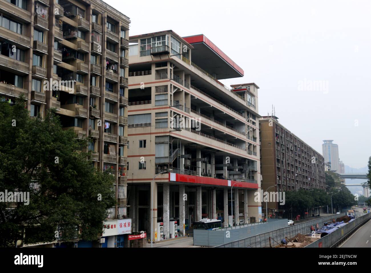 The view of the building whose first floor and sixth floor are both gas ...