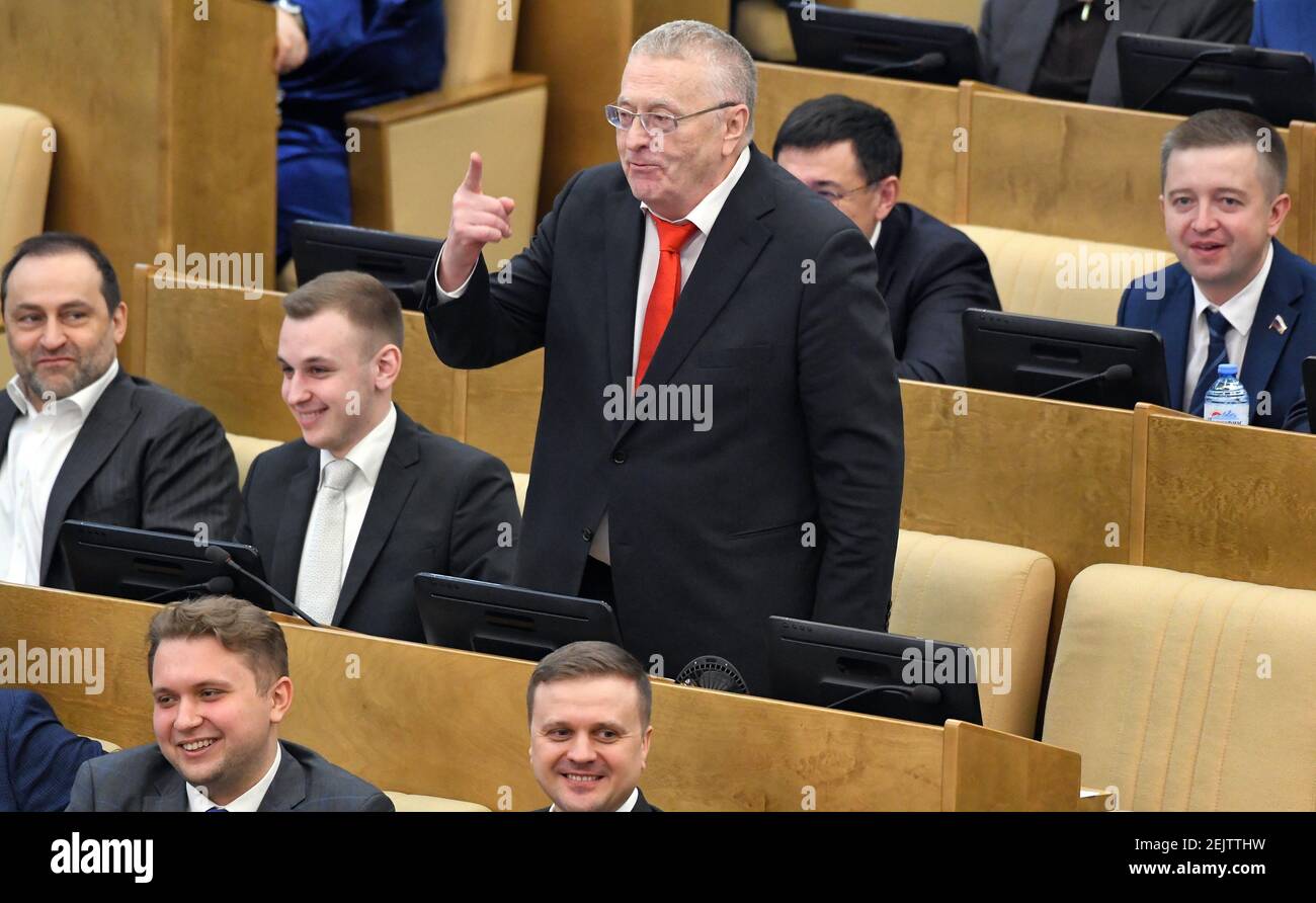Plenary meeting of the Russian State Duma. Leader of the Liberal ...