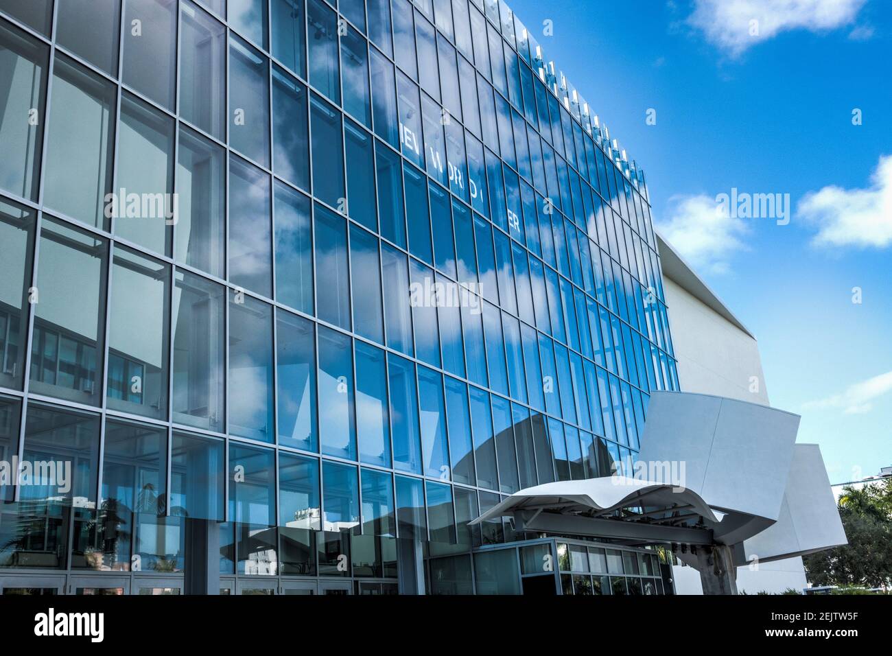 The exterior of the New World Center in Miami Beach, Florida, home to ...