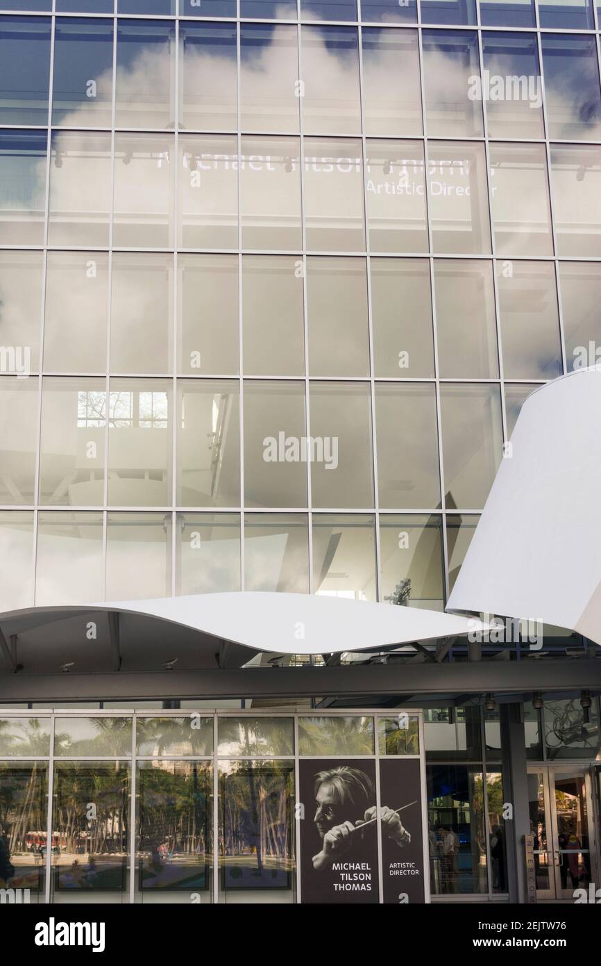 The exterior of the New World Center in Miami Beach, Florida, home to ...