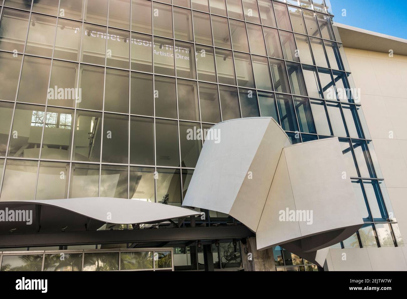 The exterior of the New World Center in Miami Beach, Florida, home to ...
