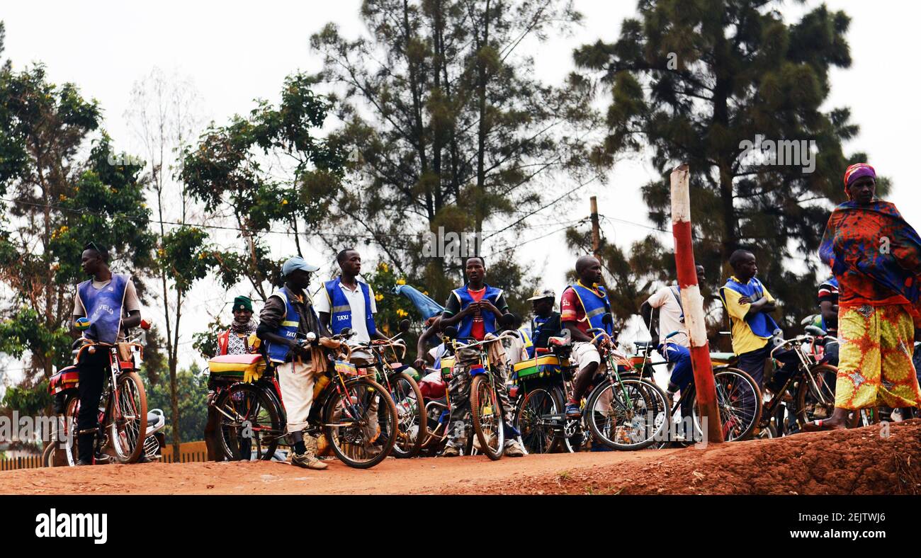 bicycle taxis in Rwanda Stock Photo - Alamy