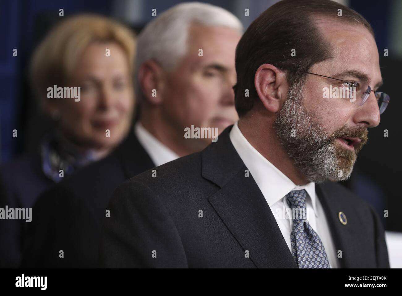 Alex Azar, Secretary of Health and Human Services. speaks during a ...