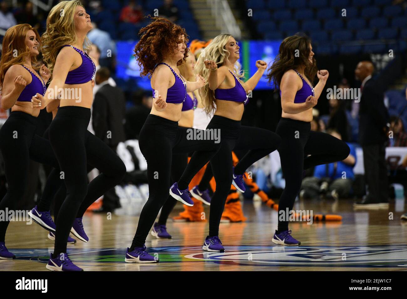 March 11, 2020: The Clemson Tigers dance team performs during the ACC ...