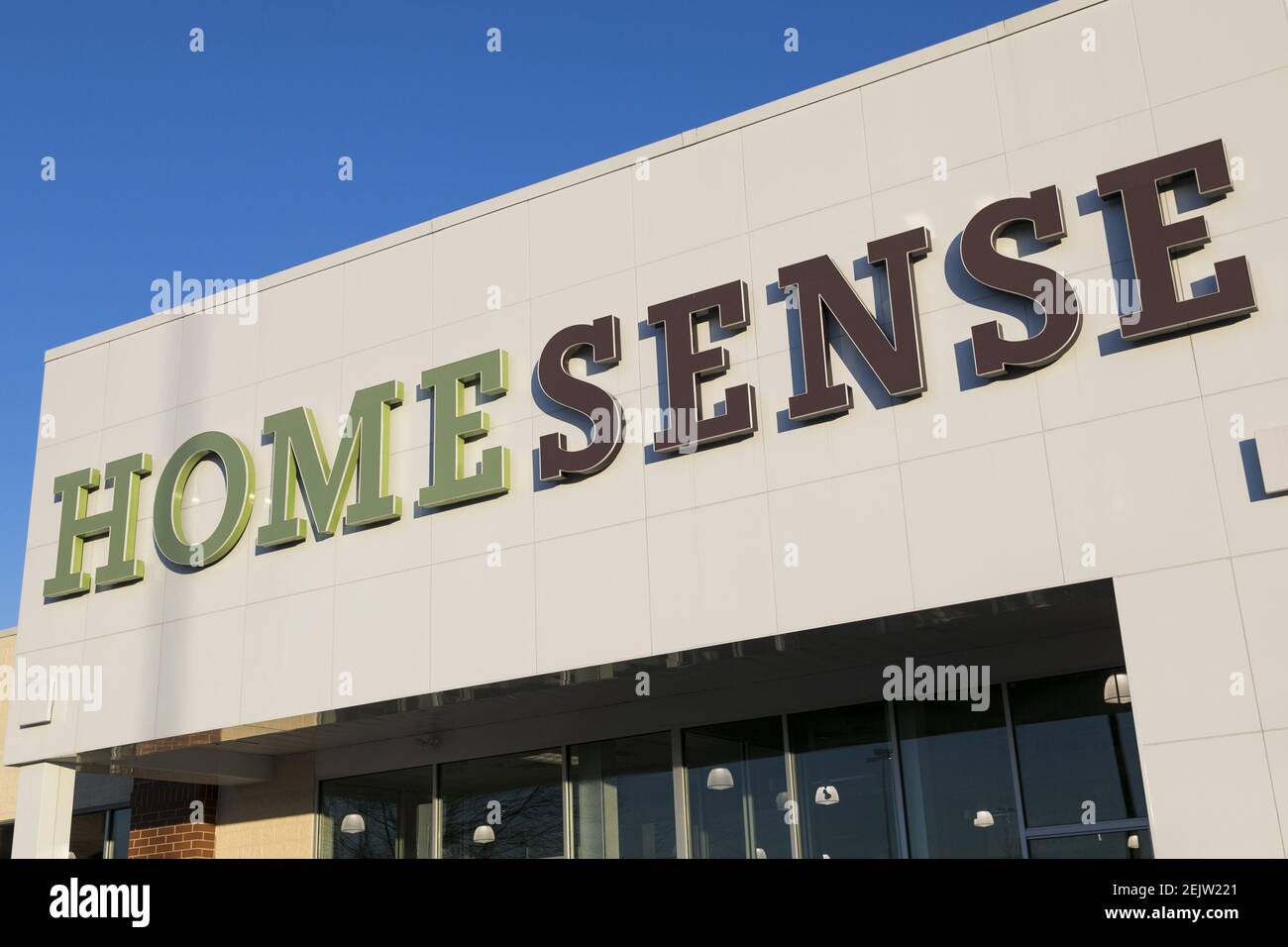 A logo sign outside of a HomeSense retail store location in Columbia ...