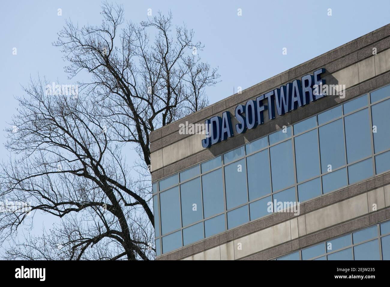 A logo sign outside of a facility occupied by the JDA Software Group in ...