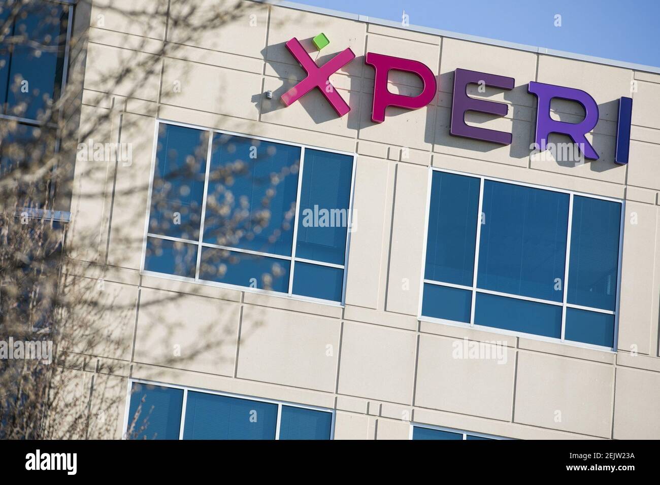A logo sign outside of a facility occupied by Xperi Corporation in ...