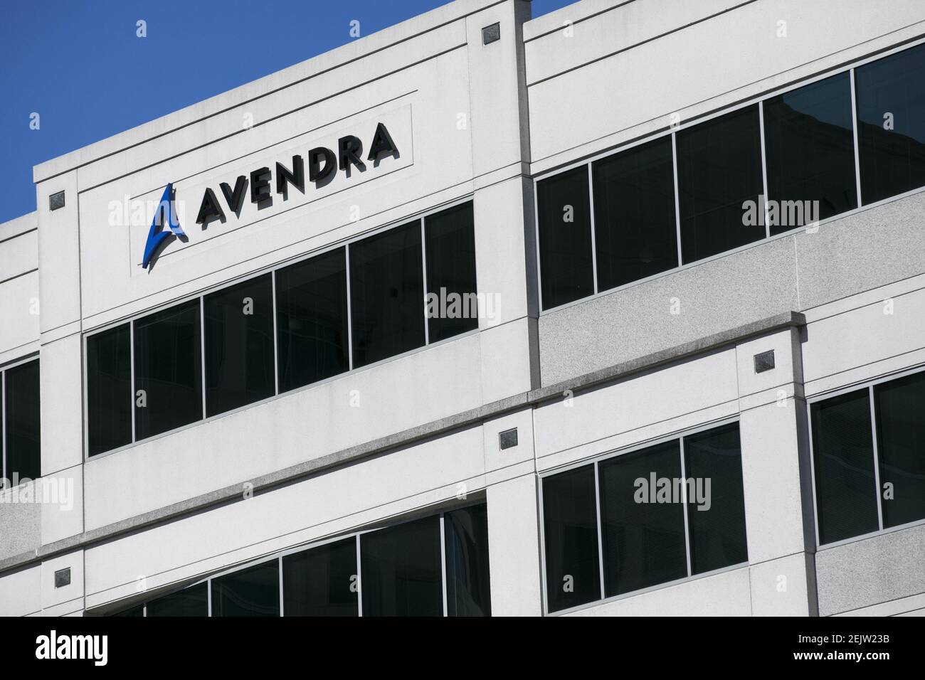 A logo sign outside of the headquarters of Avendra in Rockville ...