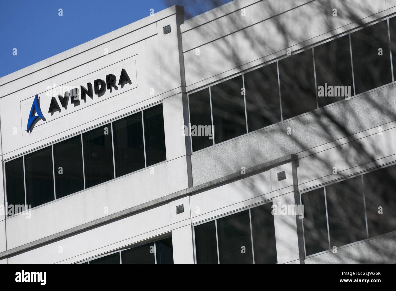 A logo sign outside of the headquarters of Avendra in Rockville ...