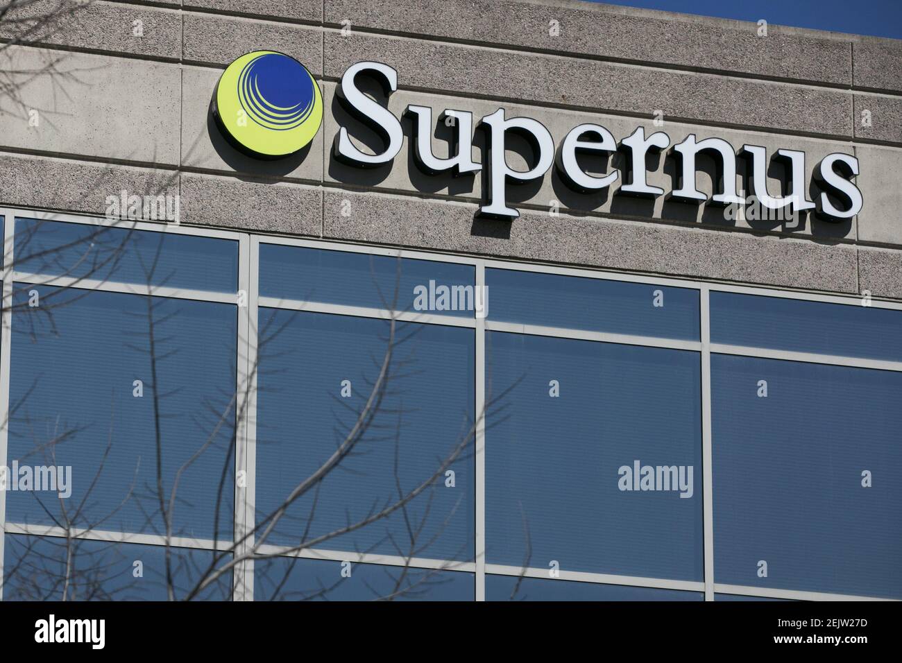 A logo sign outside of the headquarters of Supernus Pharmaceuticals in ...