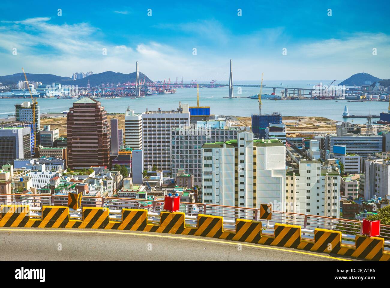busan harbor and bridge at busan, south korea Stock Photo - Alamy