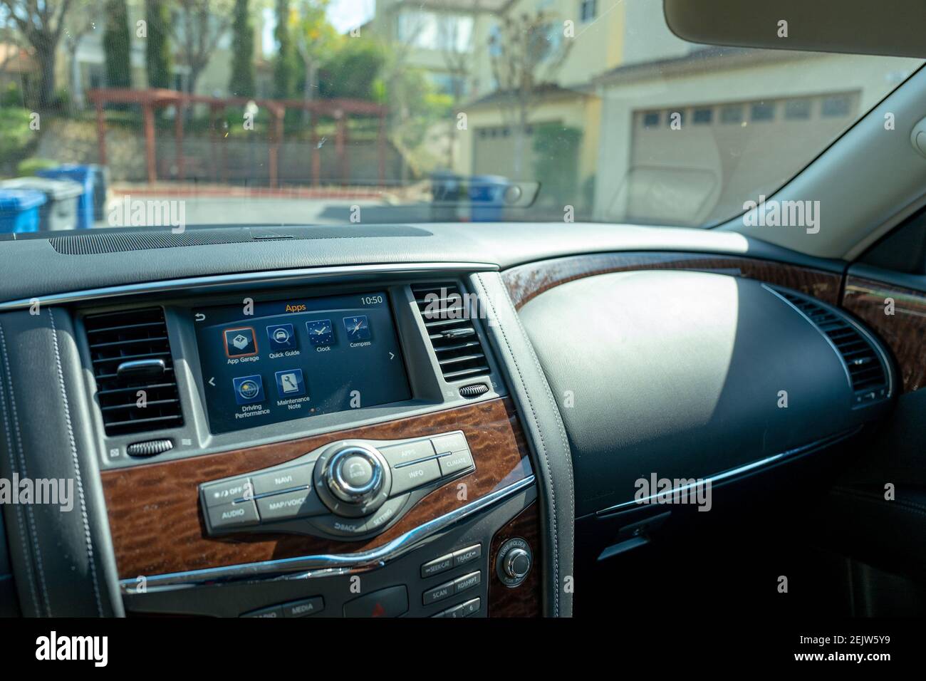 Interior view of Nissan Armada full size Sports Utility Vehicle (SUV ...