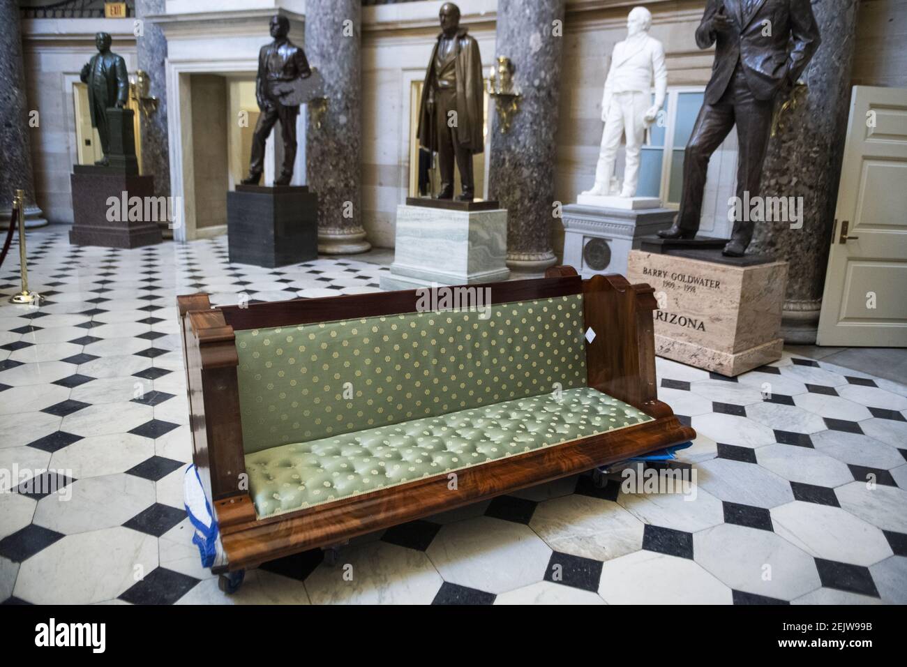 UNITED STATES - MARCH 13: The sofa that Rep. John Quincy Adams died on ...