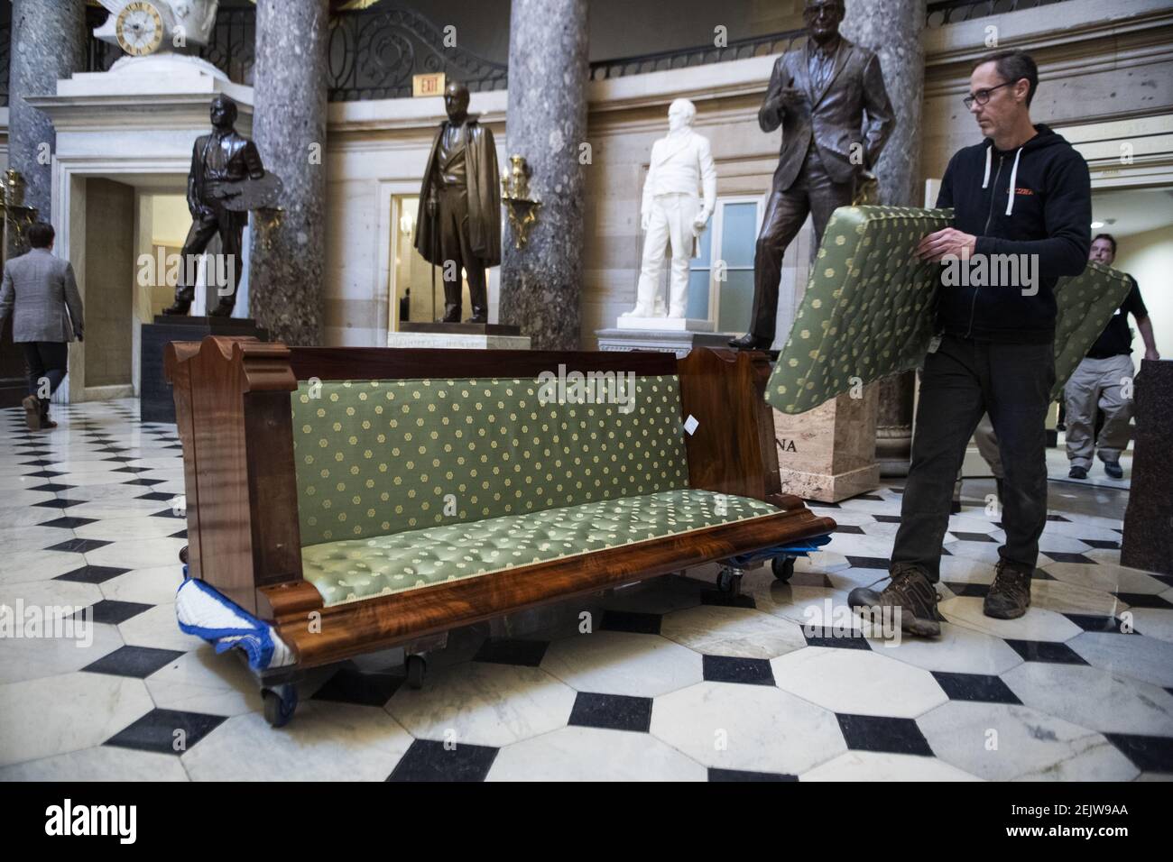 UNITED STATES - MARCH 13: The sofa that Rep. John Quincy Adams died on ...