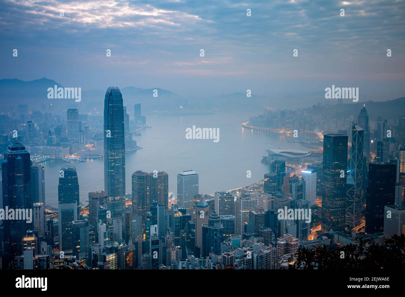 Hong Kong City View at the morning; From Victoria Peak Stock Photo - Alamy