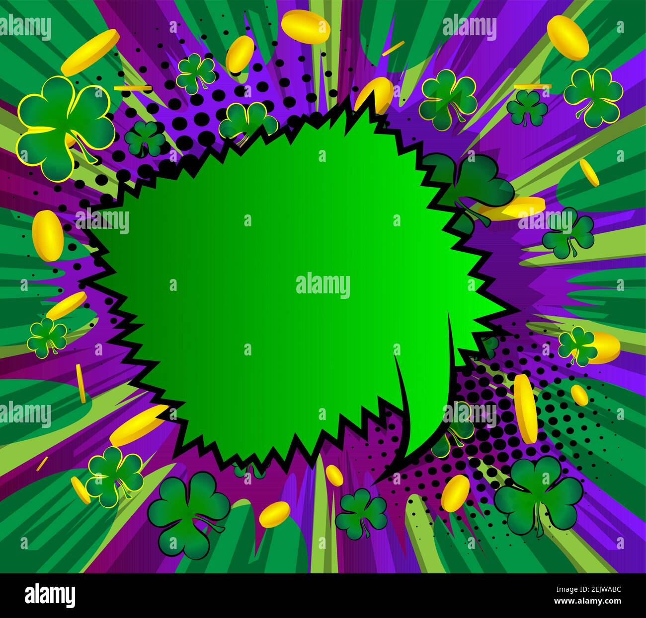 Luck related comic book background, banner, template, poster. Cartoon ...