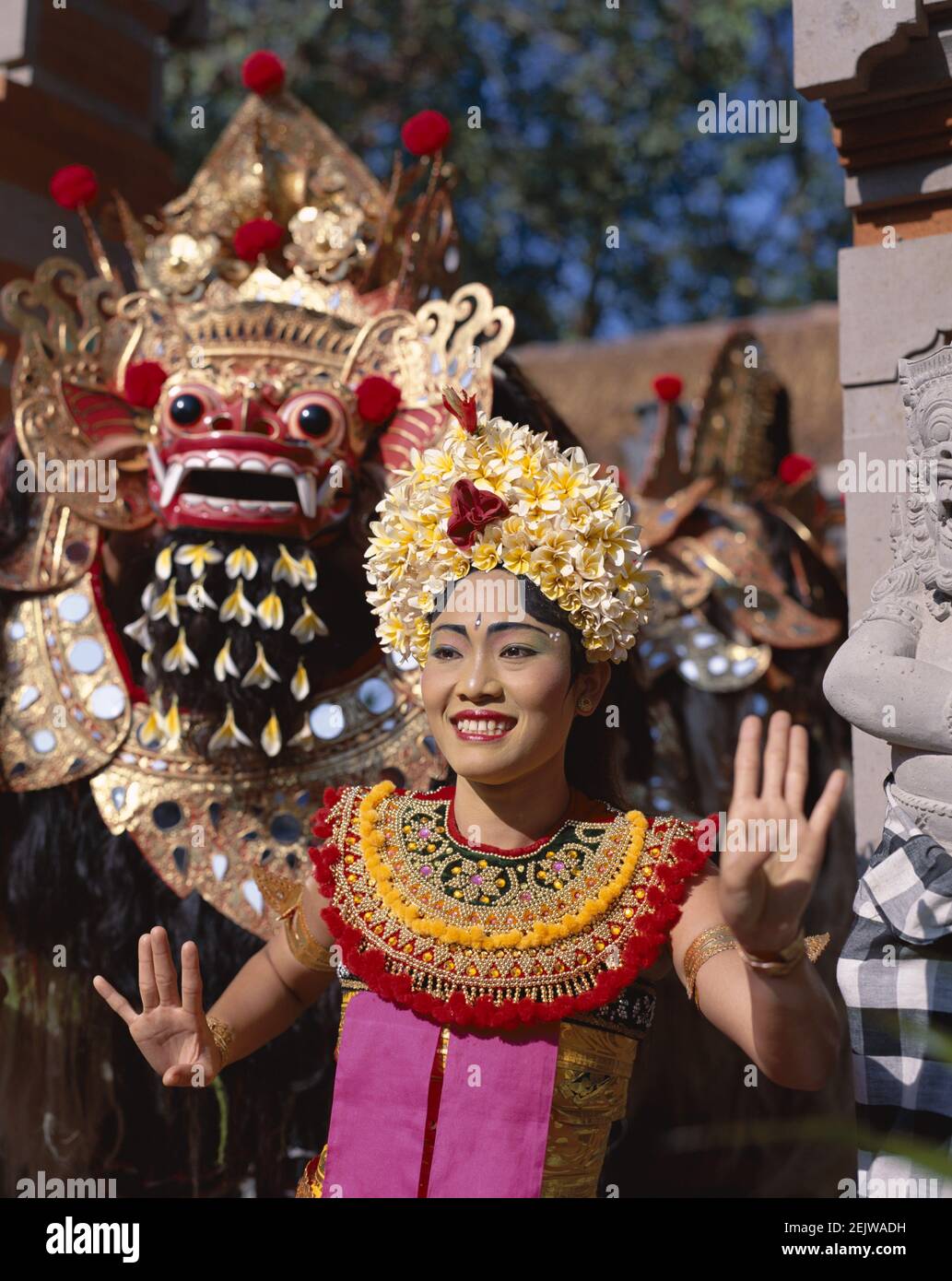 Asia,Indonesia, Bali,portrait of beautiful smiling Balinese legong ...