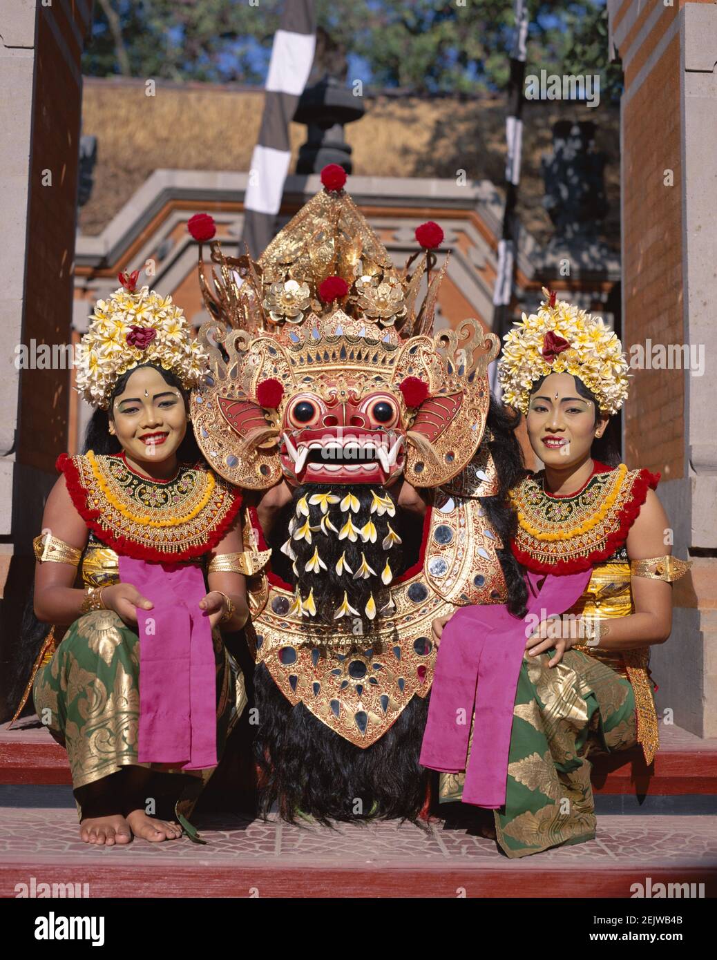 Asia,Indonesia, Bali,portrait of beautiful smiling Balinese legong ...