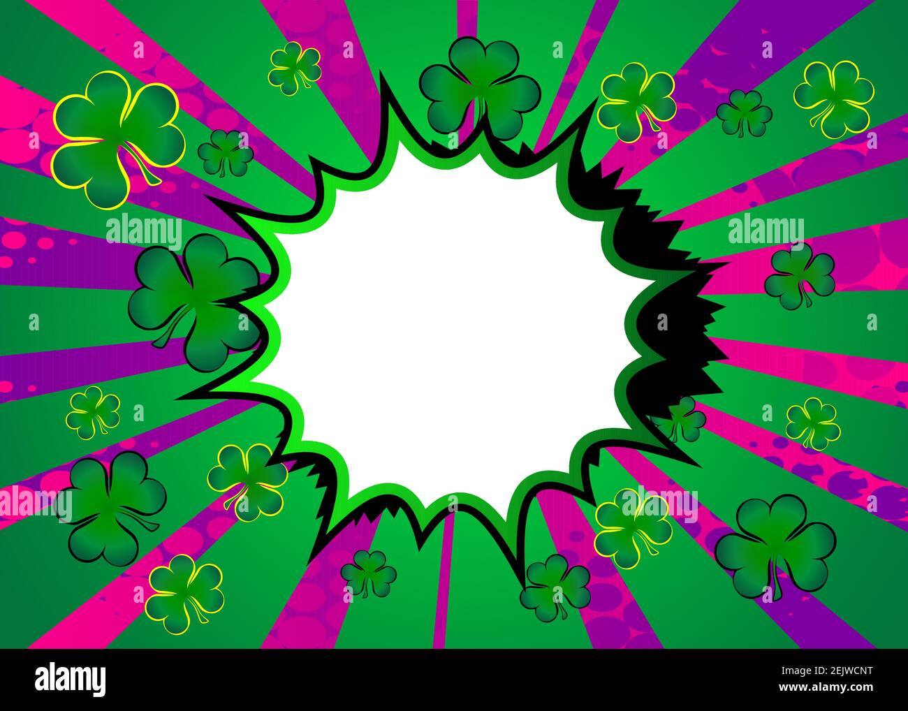 Luck related comic book background, banner, template, poster. Cartoon ...