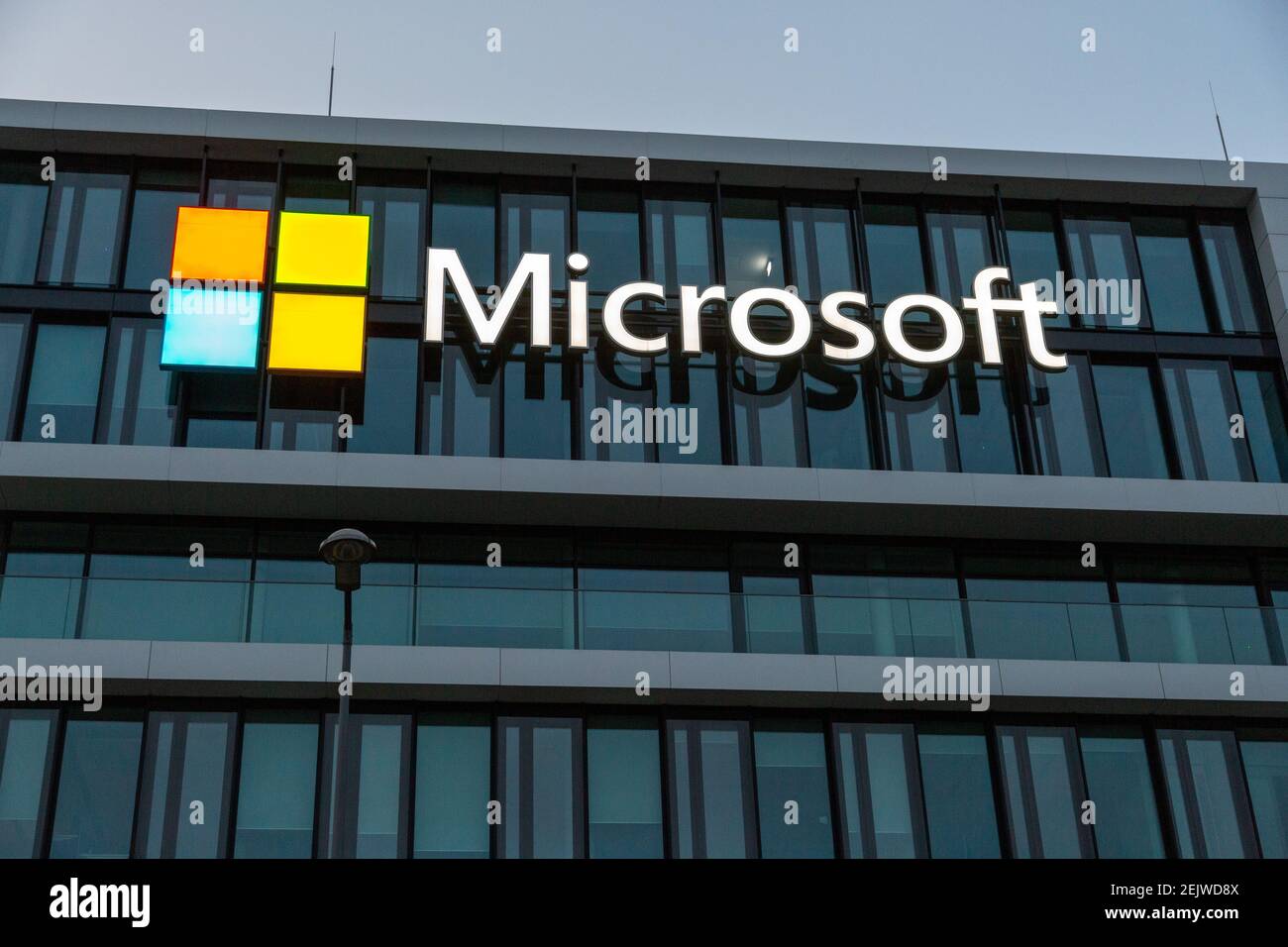 The German Headquarters of Microsoft in Munich. Microsoft is the second ...