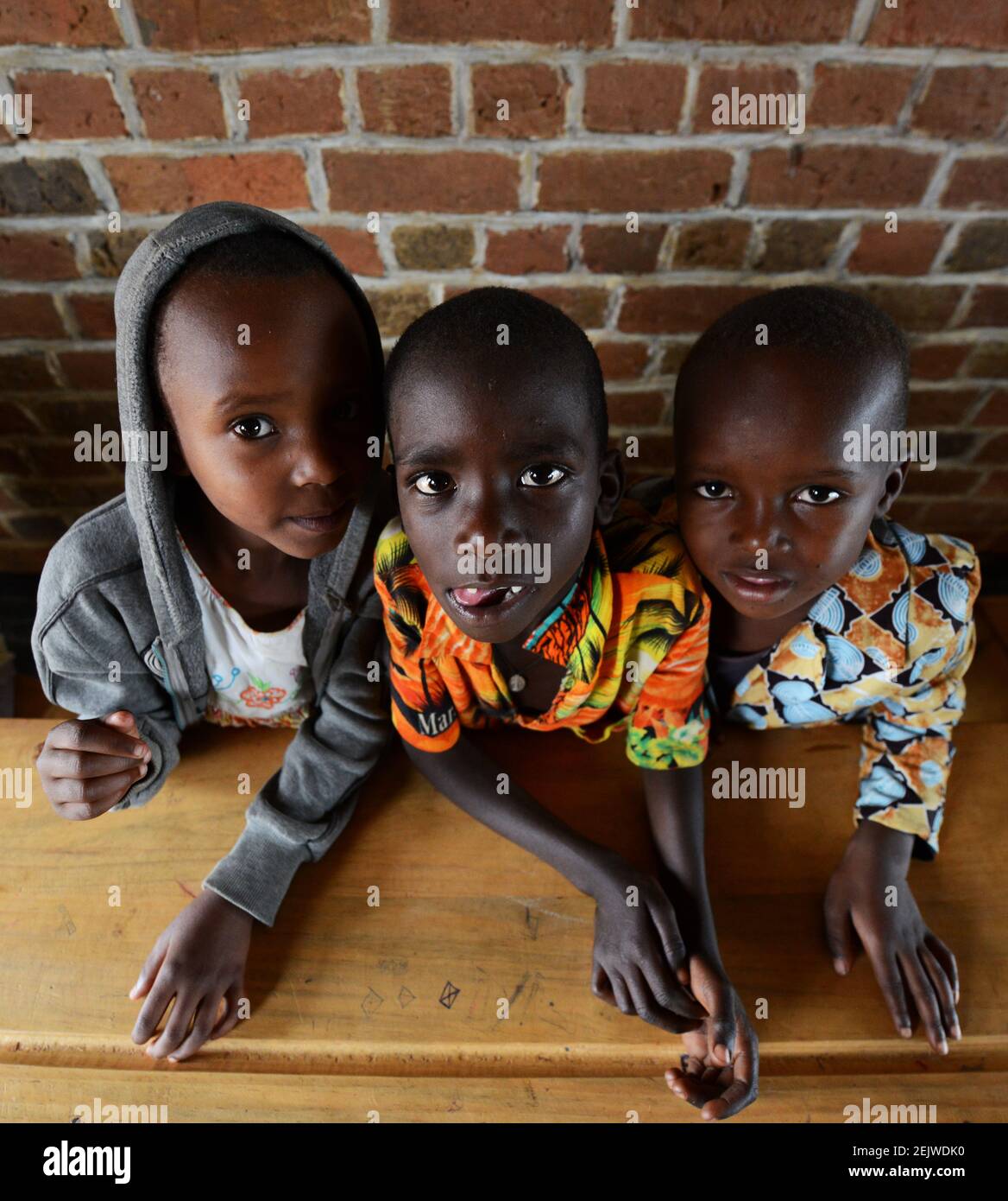 Rwandan primary school children in their classroom, Nyamata, Rwanda ...