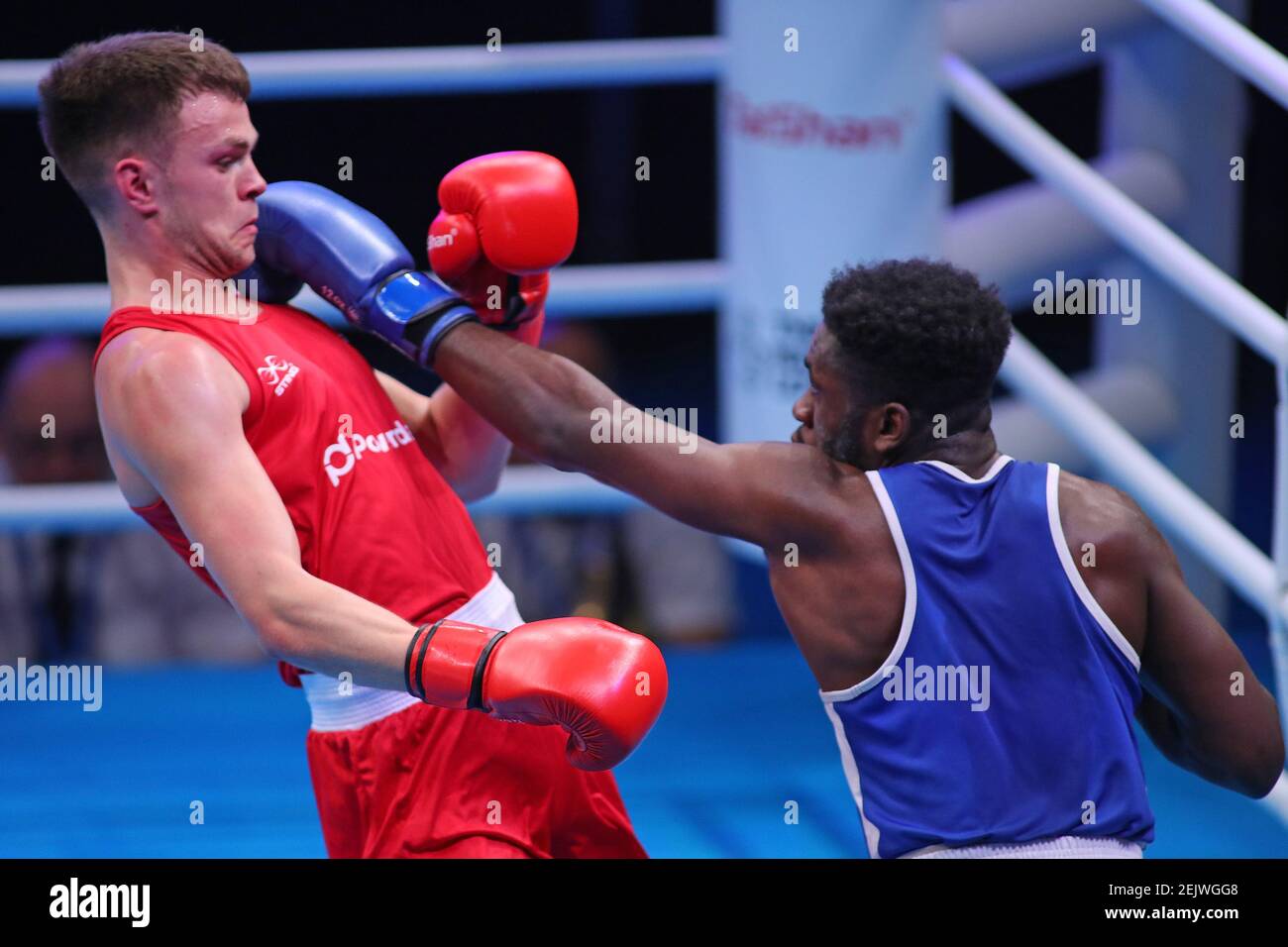 Lewis Richardson of Great Britain, wearing Red and Victor Yoka of ...