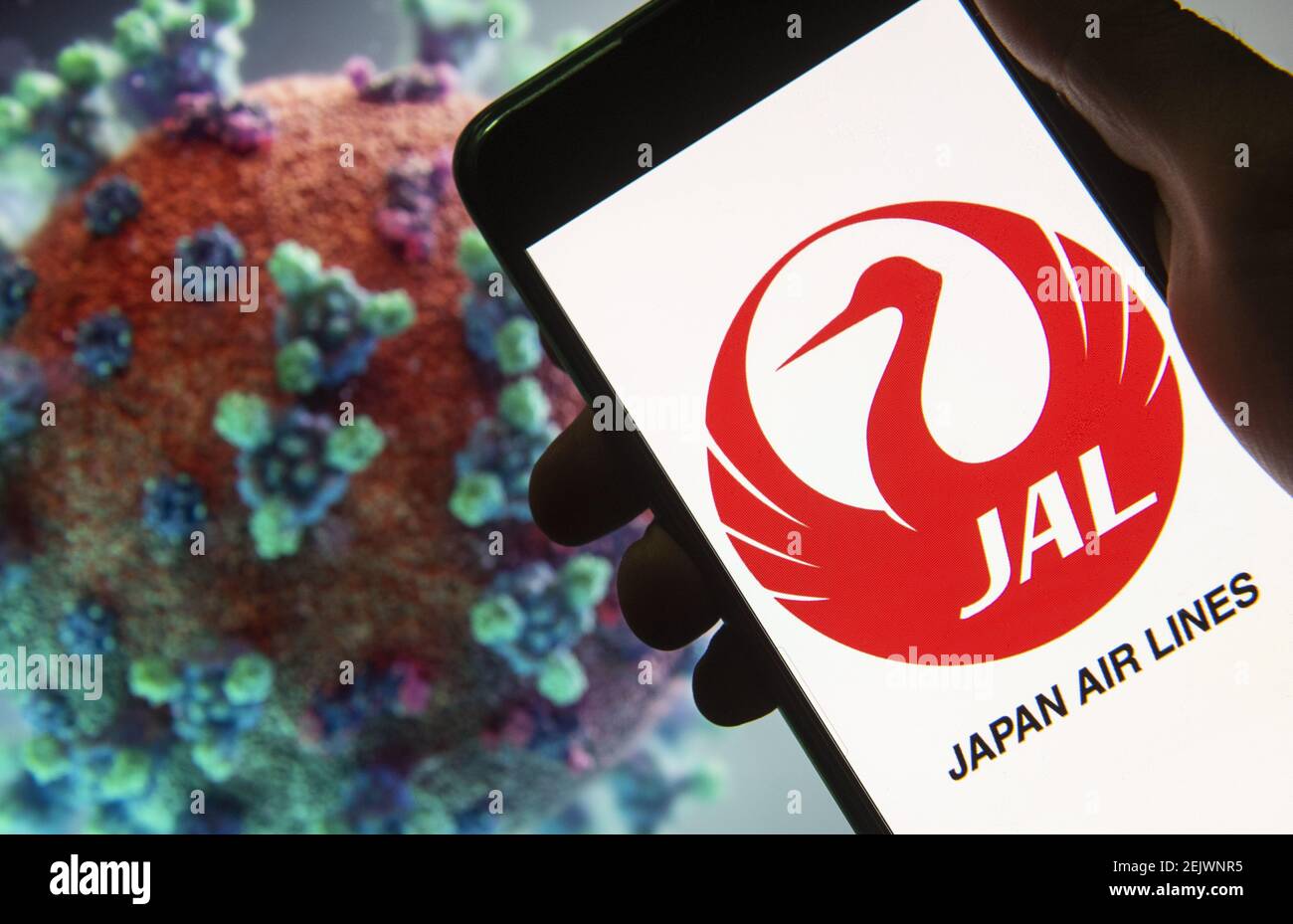 In this photo illustration the Japan's flag carrier, Japan Airlines ...